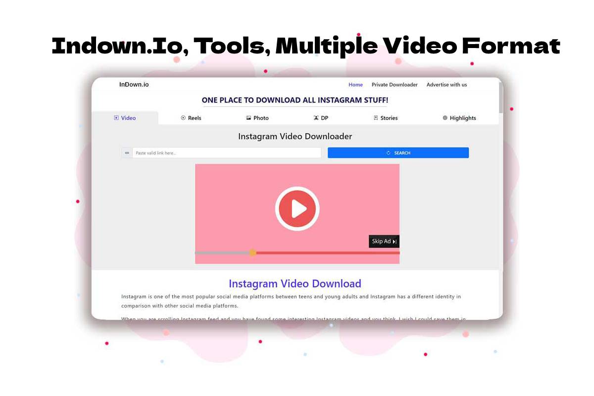 Indown.Io, Tools, Multiple Video Format